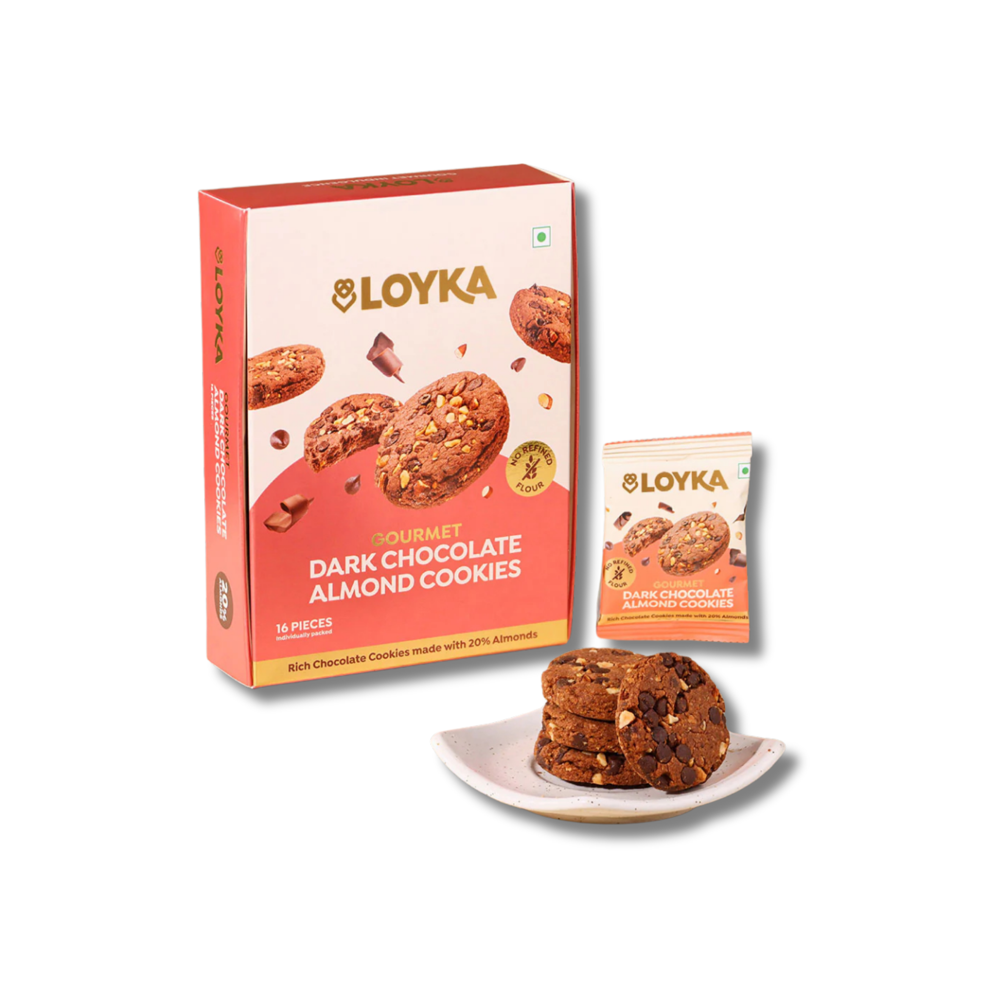 Loyka Dark Chocolate Almond Cookies Box – Giftveda